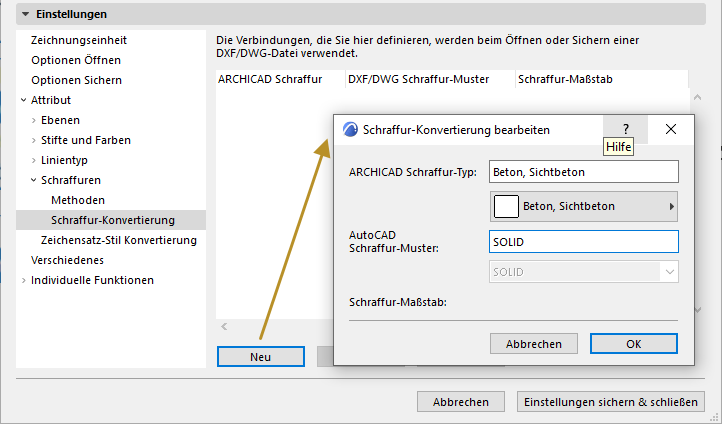 DXF/DWG Übersetzereinstellungen (Glossar) :: IDC